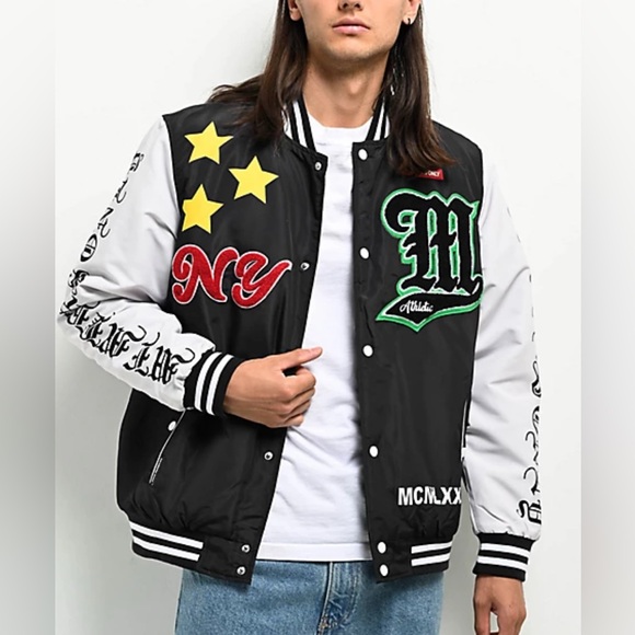Members Only | Jackets & Coats | Members Only Black White Varsity ...